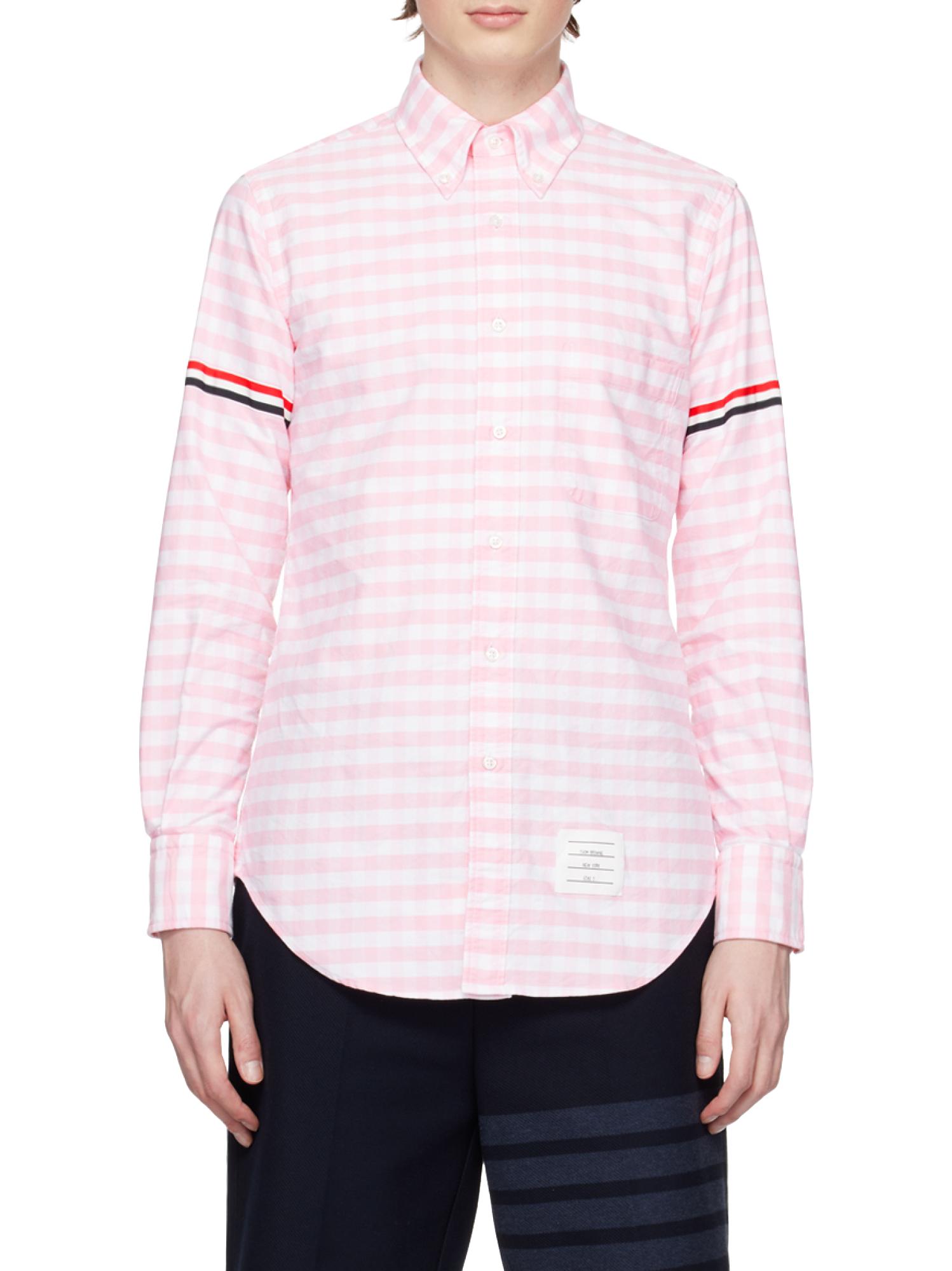 THOM BROWNE RWB-stripe gingham shirt